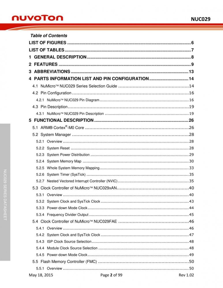 NUC029 datasheet page 2