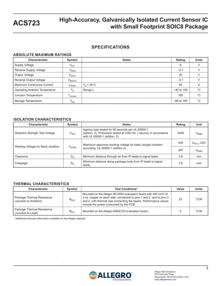 ACS723 datasheet page 3