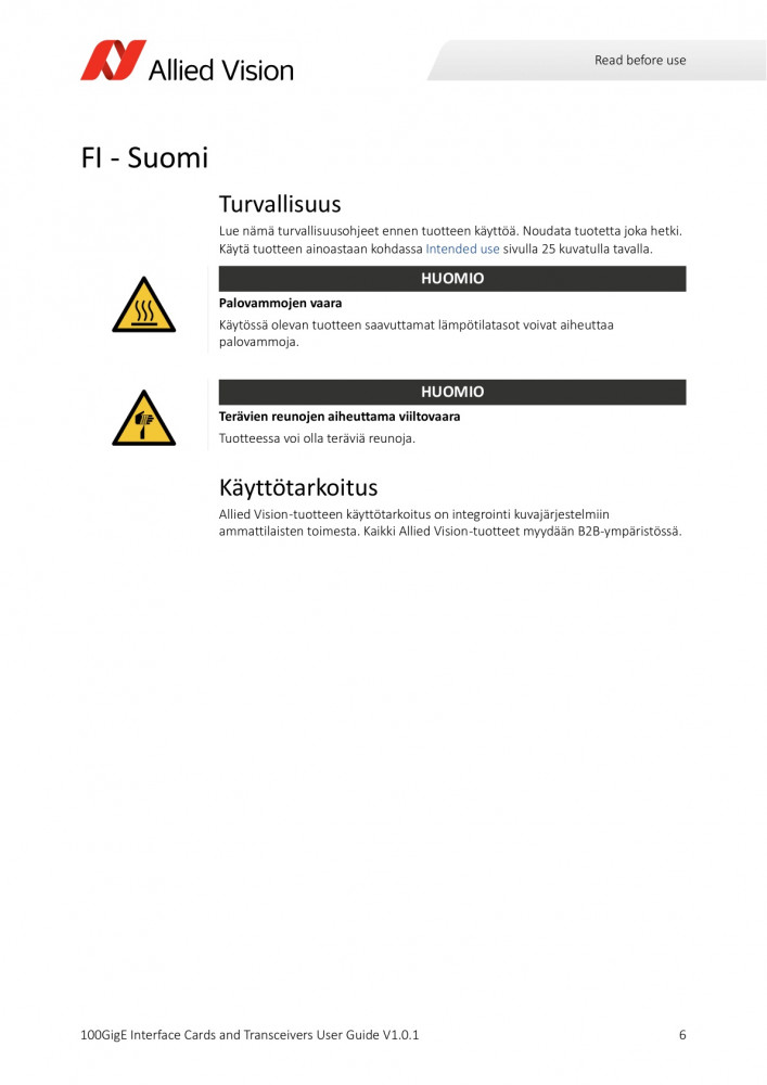 100GigE Interface Cards and Transceivers user guide, page image 6