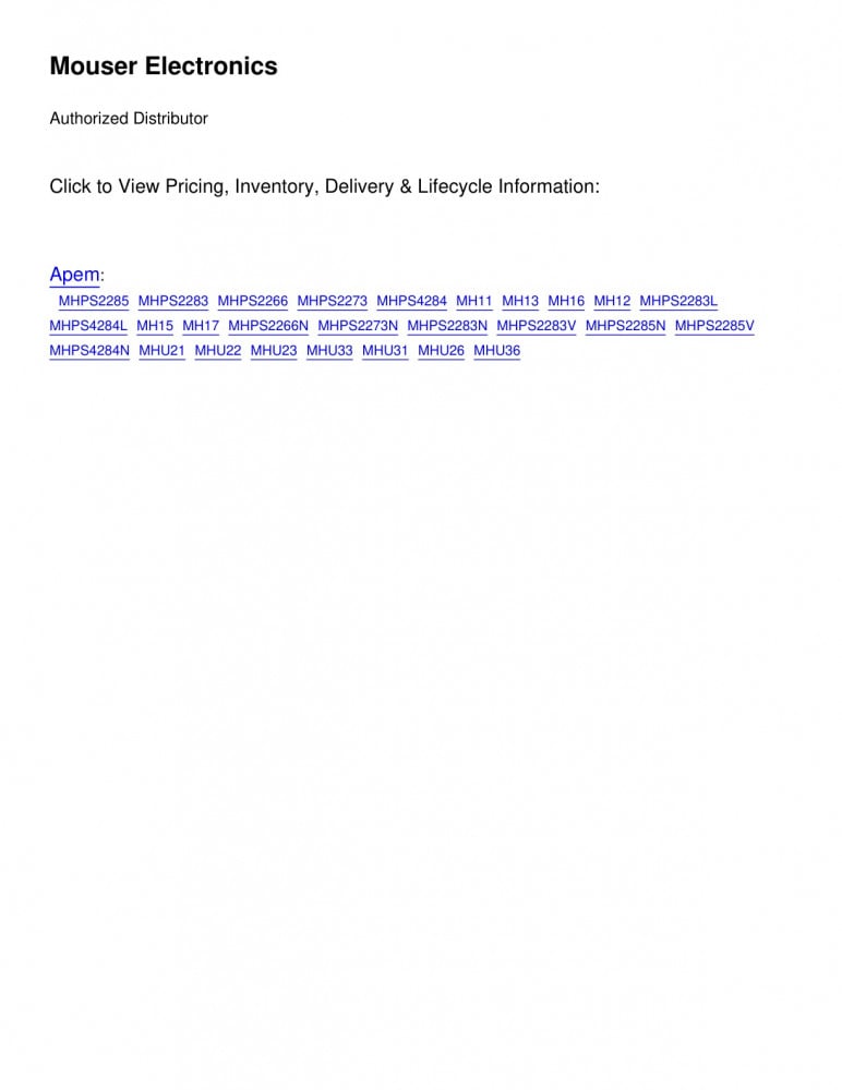 APEM MHU21 technical document page 3