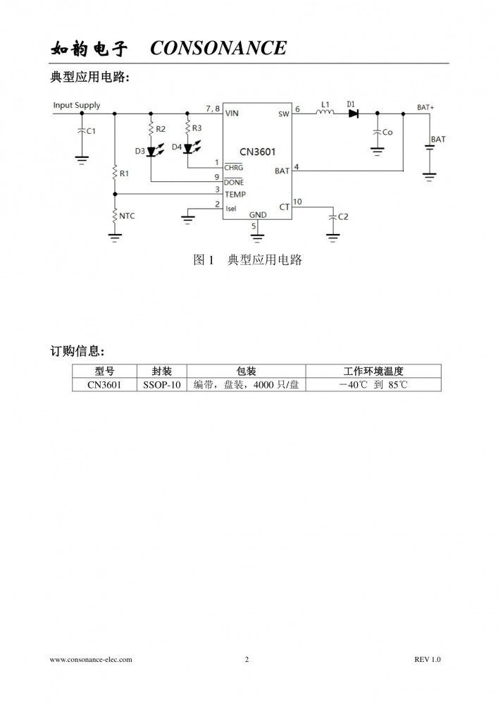 CN3601 datasheet page 2