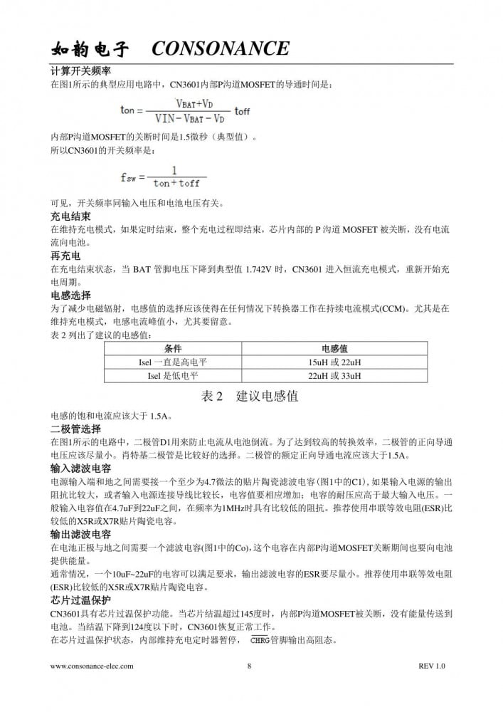CN3601 datasheet page 8