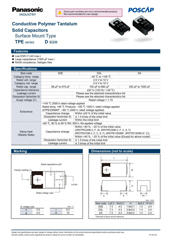 Panasonic TPE series technical document page 3