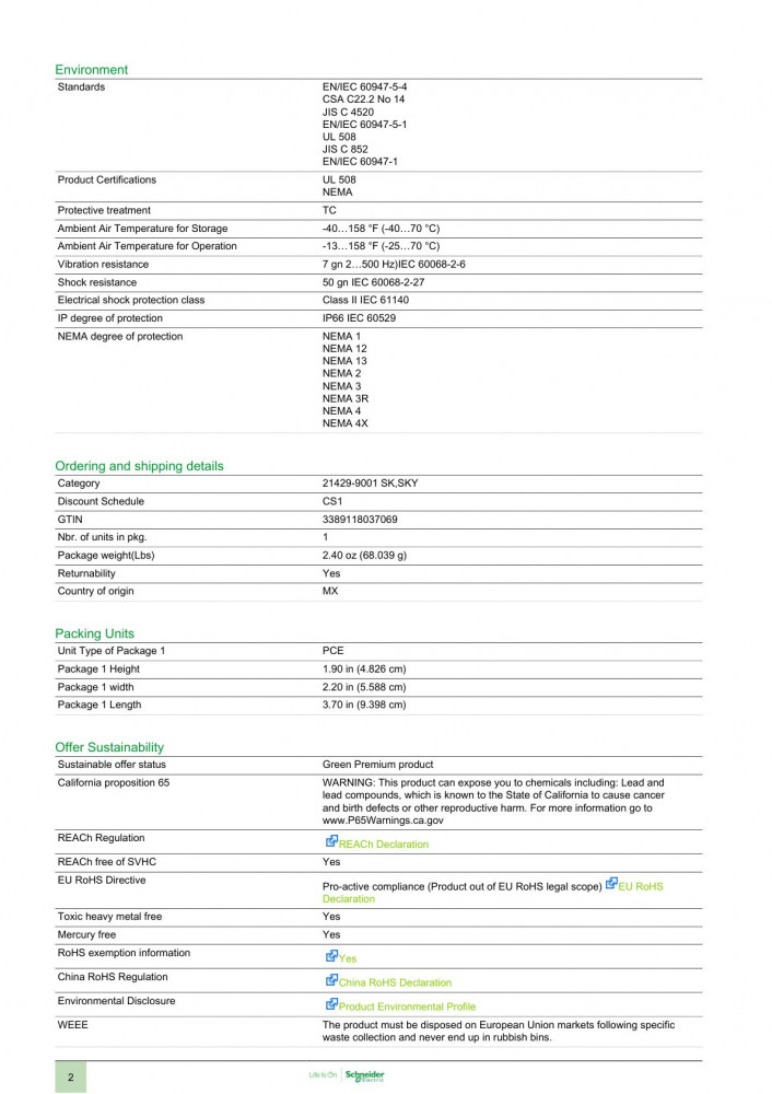 9001SKR1BH5 technical document page 2