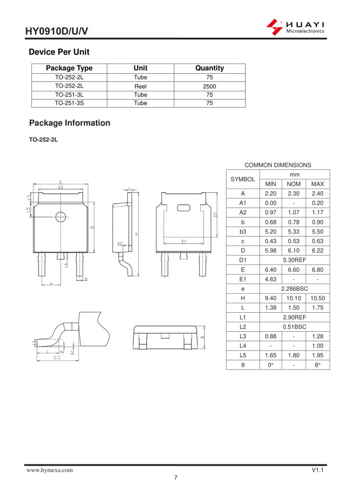 HY0910D datasheet page 7