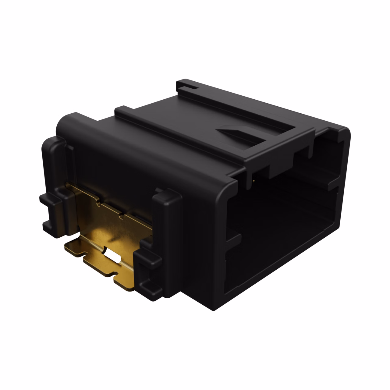 Mini50 Unsealed Header, UL 94 HB, Right-Angle, SMT, Single Row, 4 Circuits, Gold (Au) Plating, Polarization Option A, Black, Tube for sale
