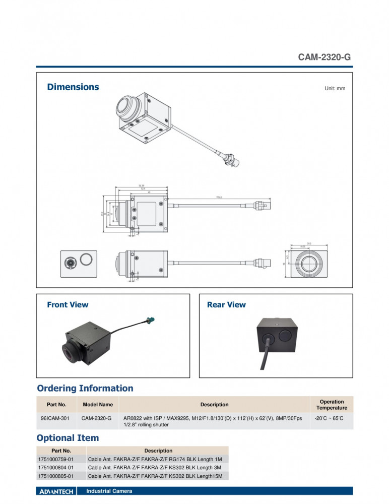 CAM-2320-G product documentation page 3