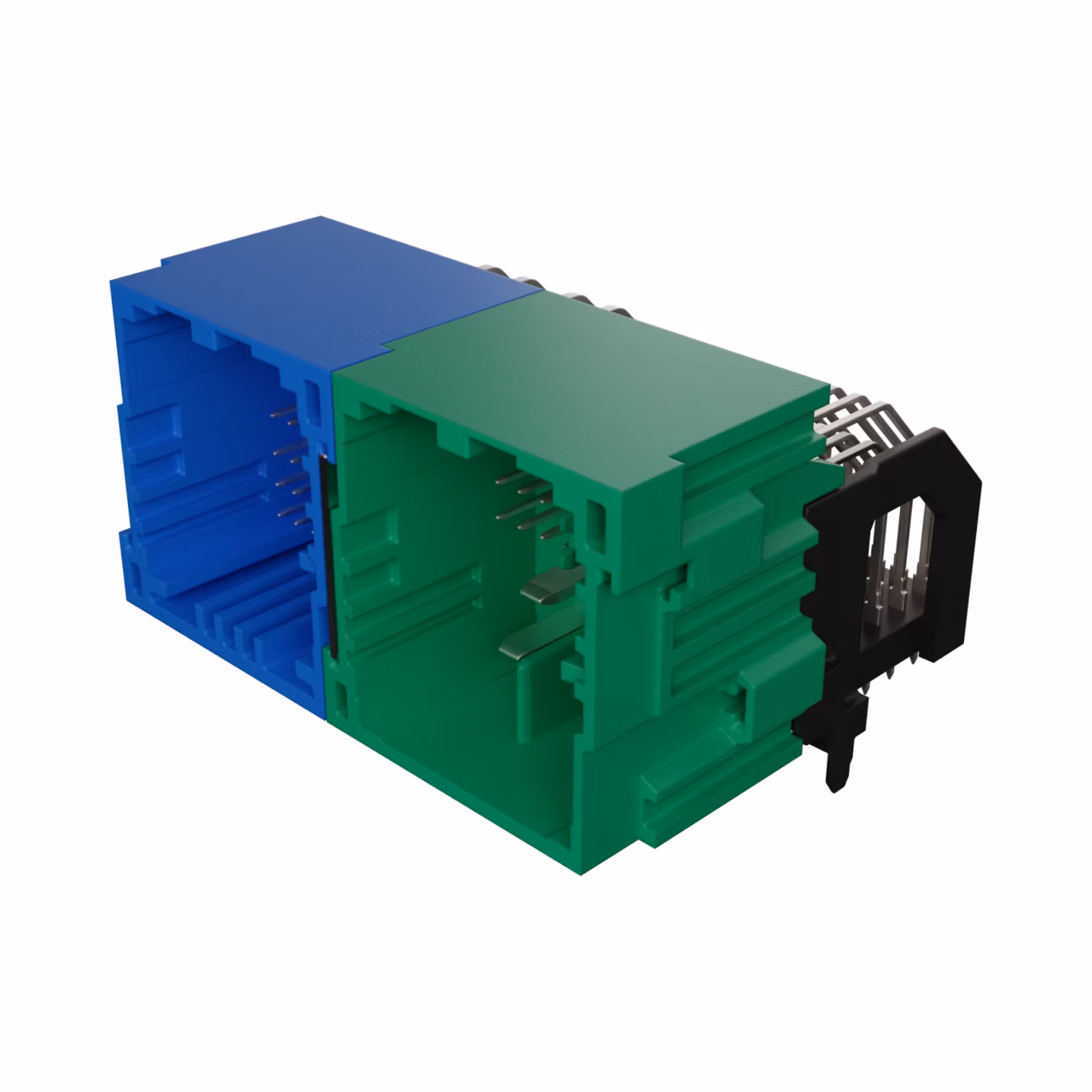 stAK50h 2 Bay Right-Angle Hybrid Header, 57 Circuits, Bay 1: 32 Circuits/Key 2/Blue; Bay 2: 25 Circuits/Key 1/Green; Tray for sale