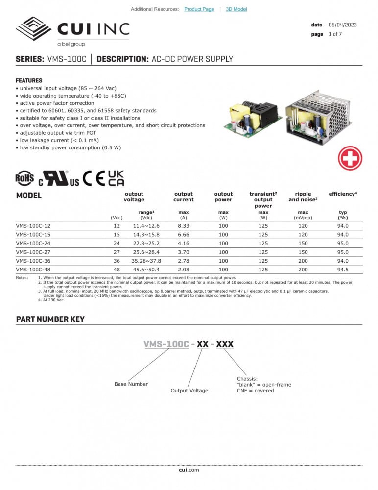 VMS-100C-12 datasheet page 1