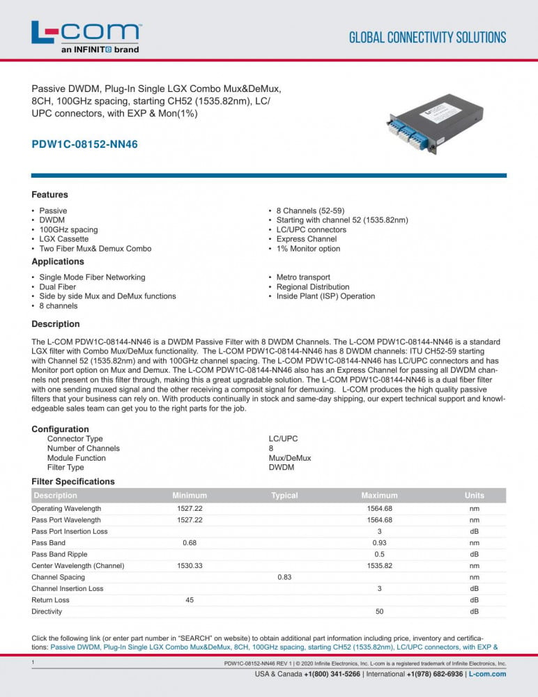 PDW1C-08152-NN46 technical document page 1