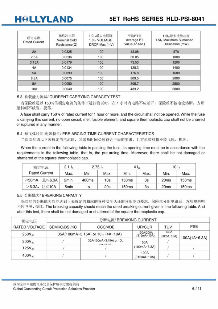 HOLLY 5ET specification page 6