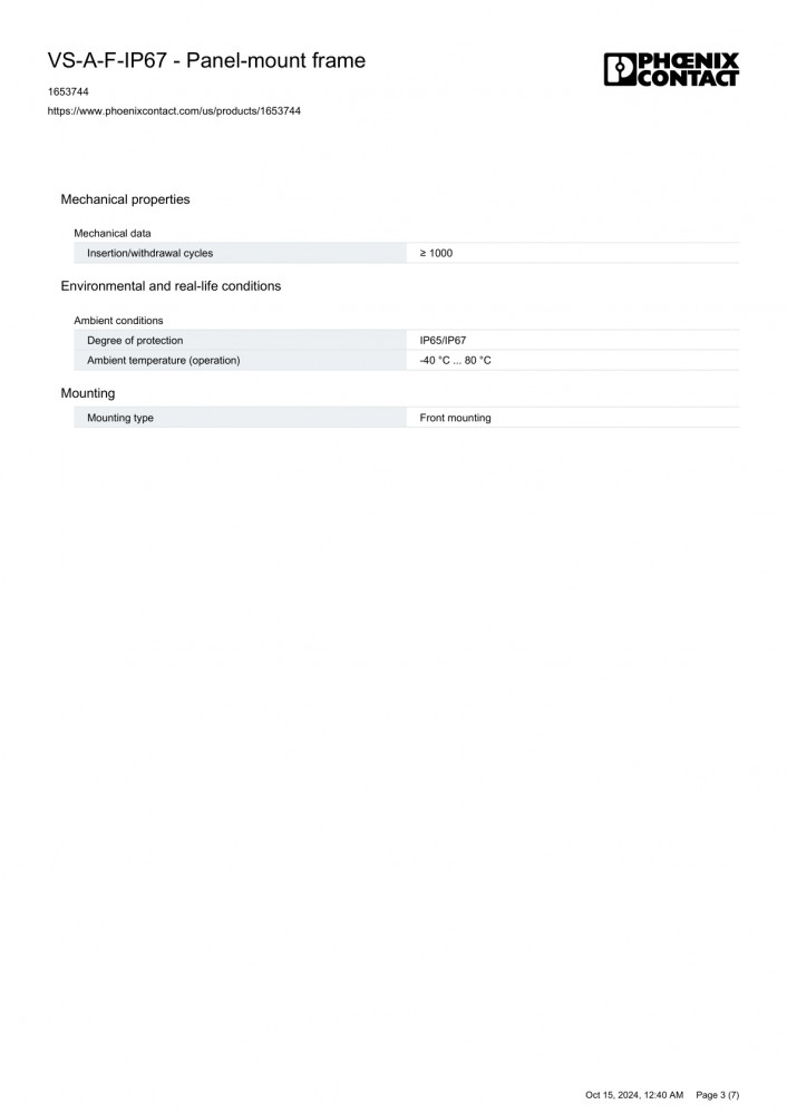 Phoenix Contact 1653744 product documentation page 3