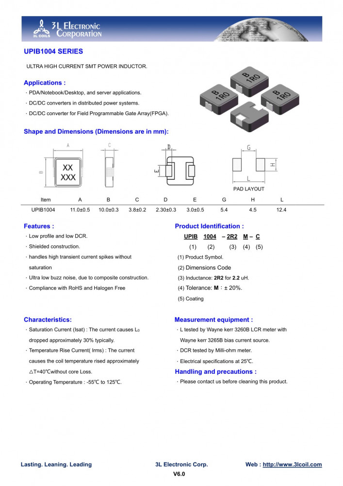 UPIB1004 technical document page 1