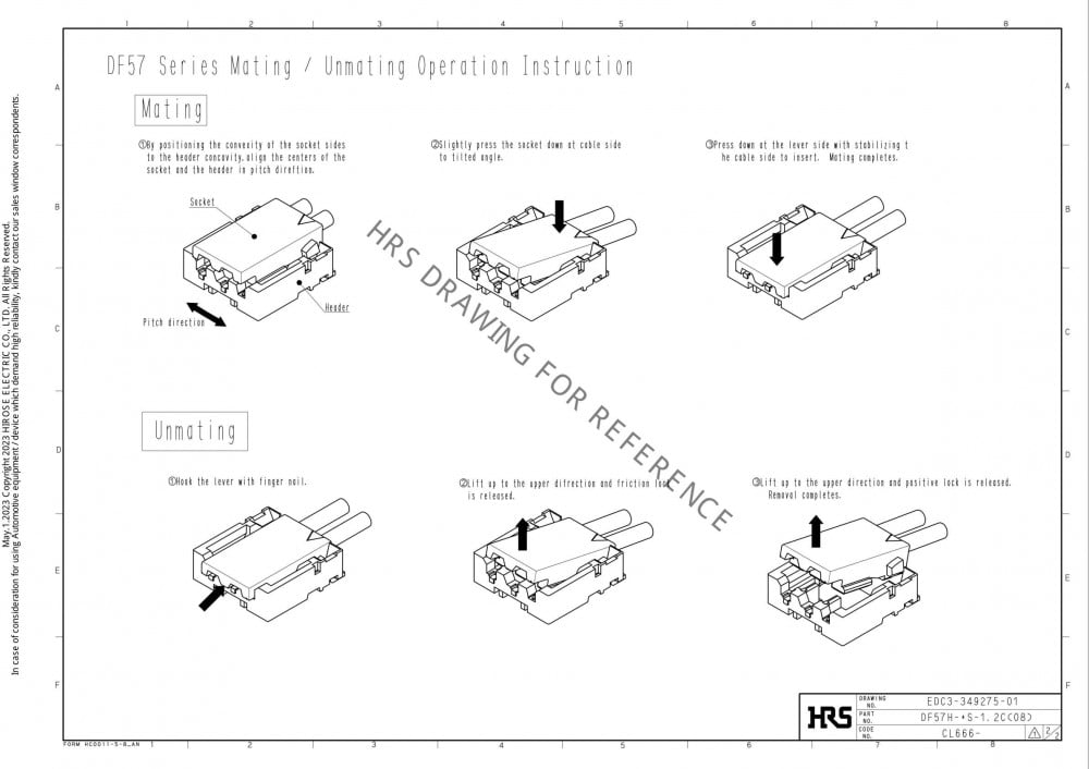HRS DF57 series mating and unmating instruction