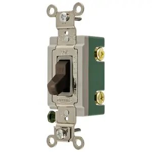 Extra Heavy Duty Industrial Grade, Toggle Switches, General Purpose AC, Double Pole, 30A 120/277V AC, Back and Side Wired, Brown Toggle for sale