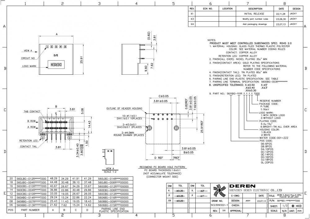 DEREN product drawing page 1