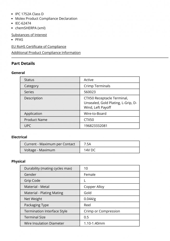 MOLEX product document image, page 2