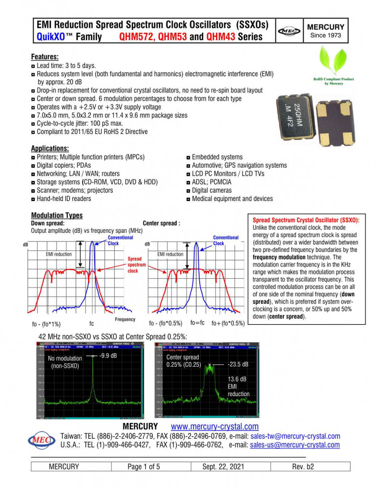 Mercury QuikXO datasheet page 1