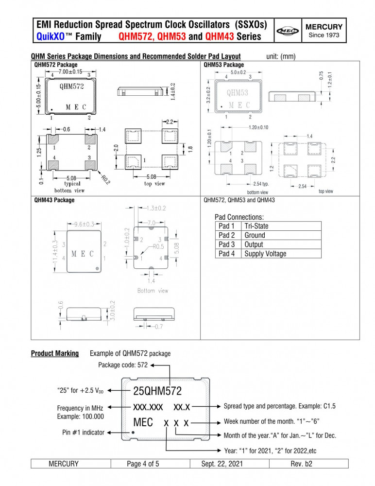 Mercury QuikXO datasheet page 4
