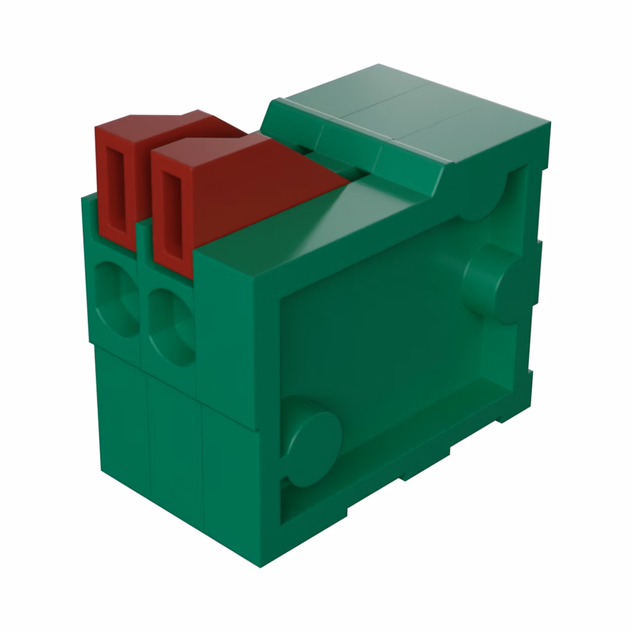 2.54mm Pitch, Eurostyle Fixed-Mount Push-Button Terminal Block, Horizontal, 6A, 26-18 AWG, Green, 2 Circuits for sale