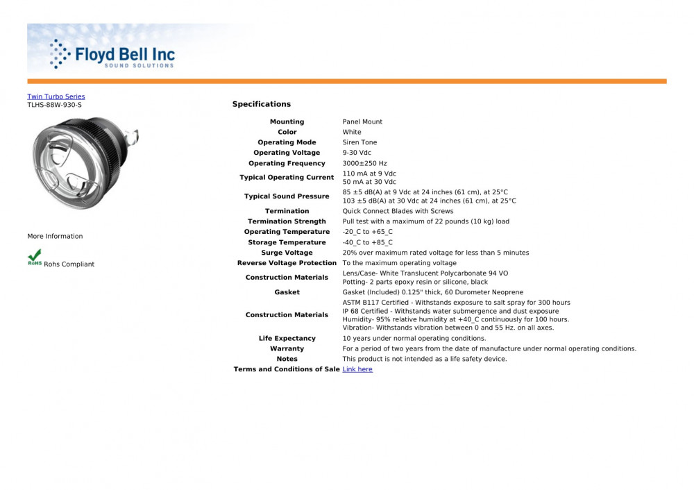 TLHS-88W-930-S product documentation image 1