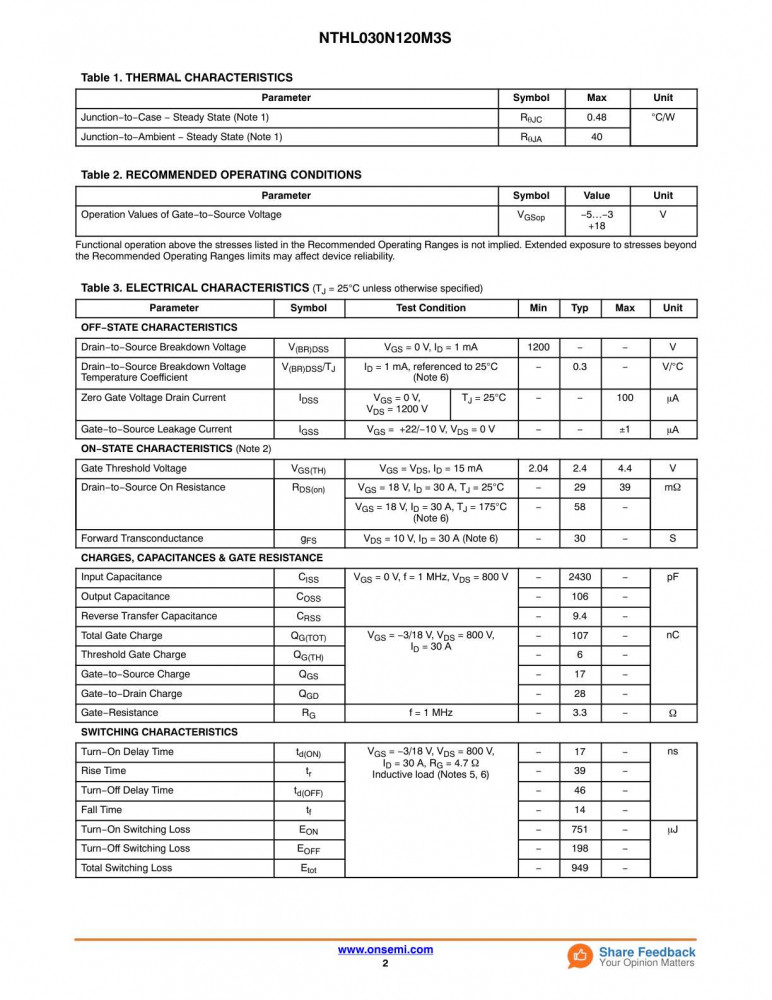 NTHL030N120M3S document page 2