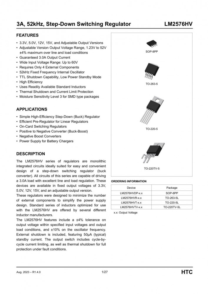 LM2576HVTV-ADJ datasheet page 1