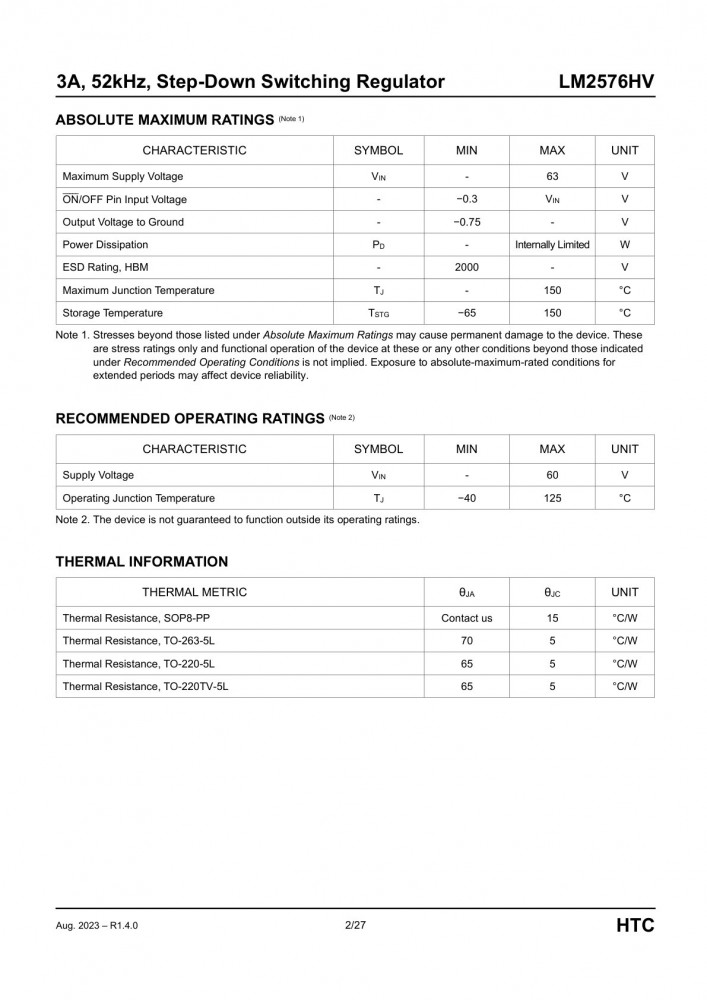 LM2576HVTV-ADJ datasheet page 2