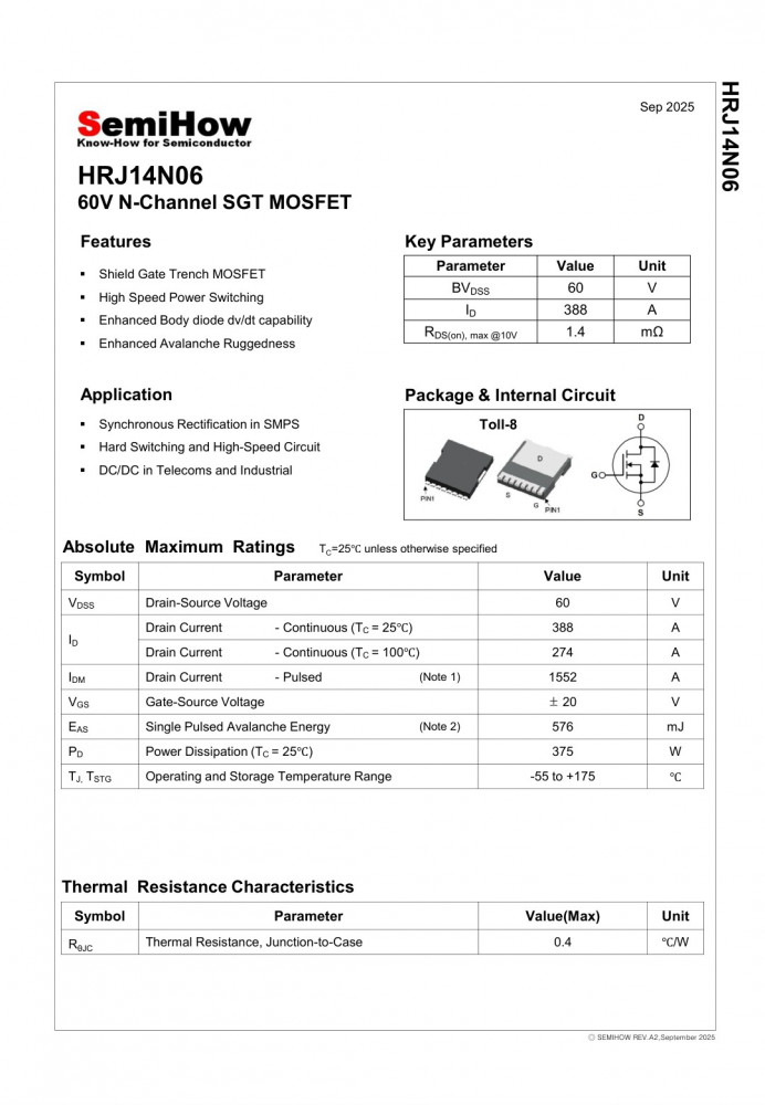 HRJ14N06 datasheet page 1
