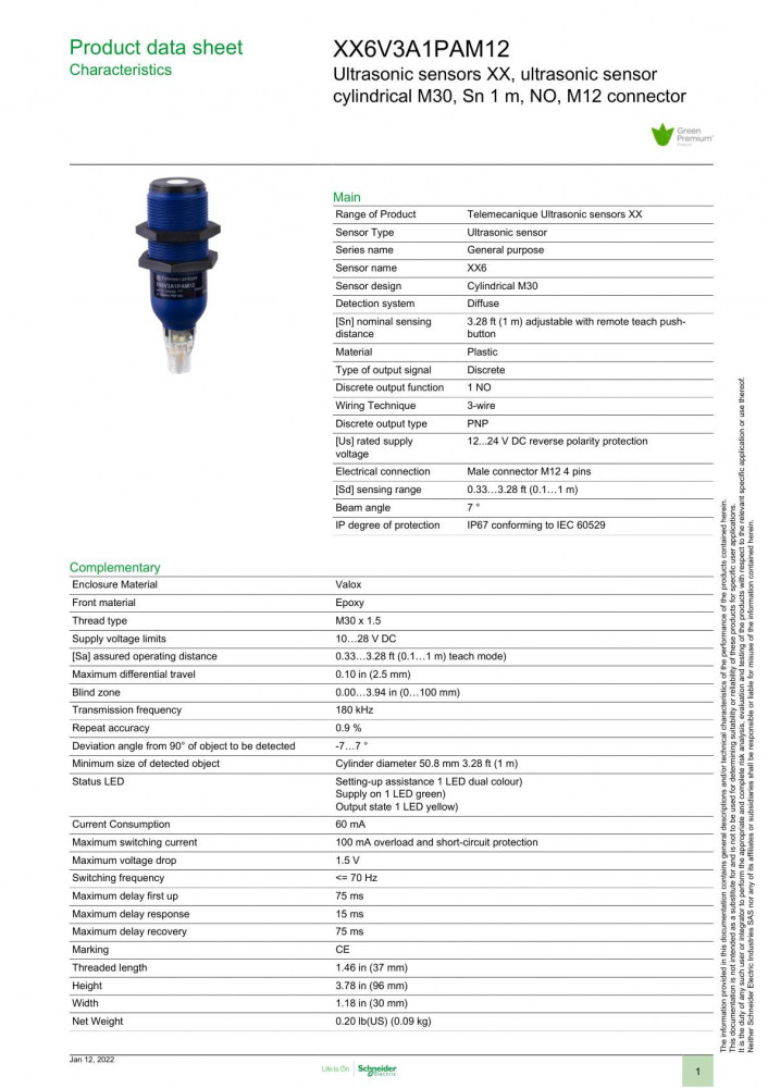 XX6V3A1PAM12 technical document page 1