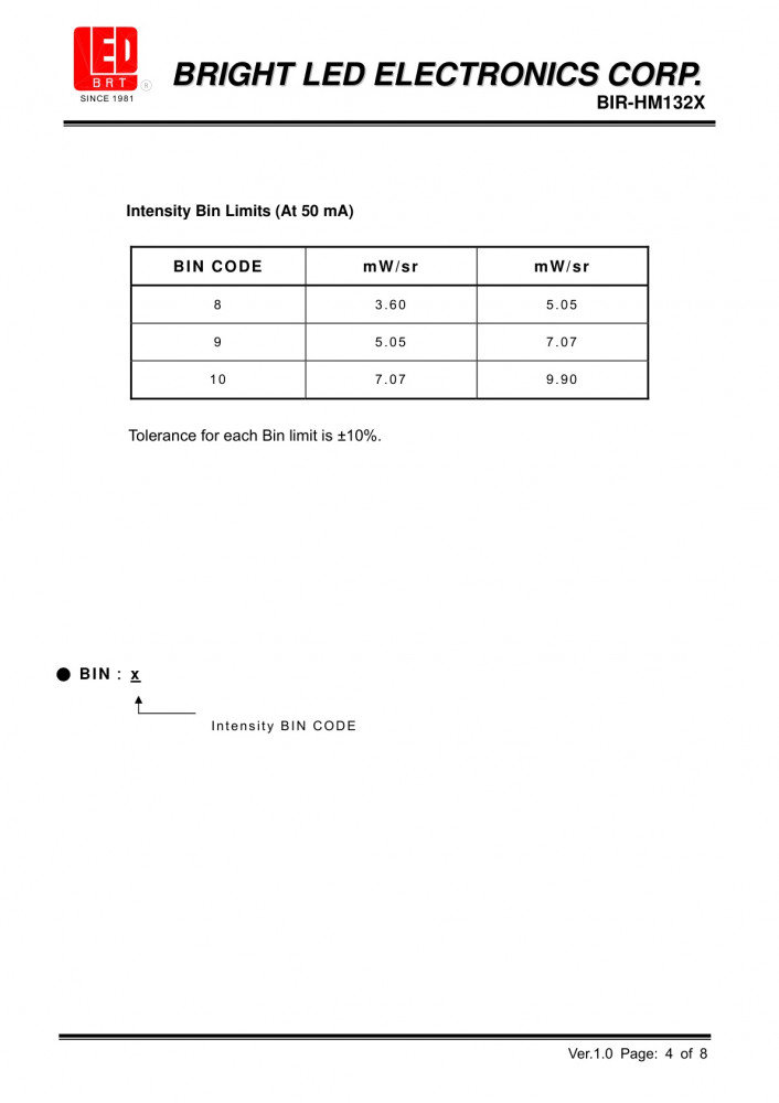 BIR-HM132X datasheet page 4