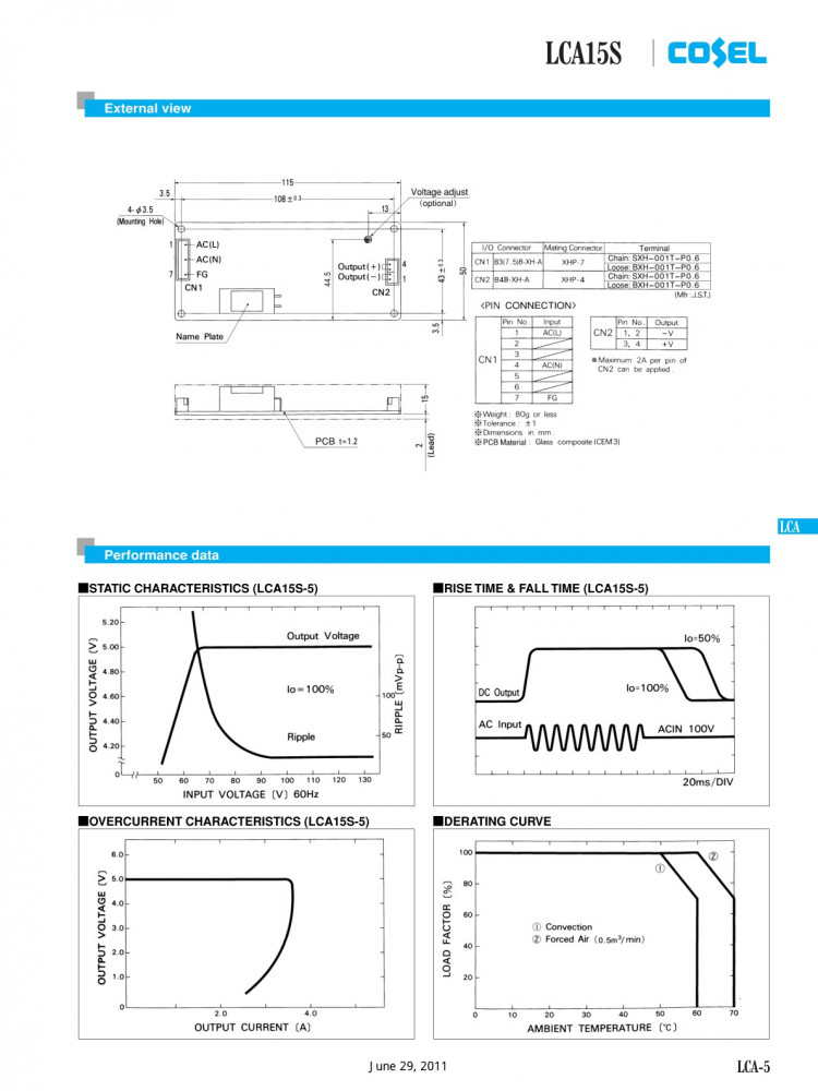 Cosel LCA series datasheet page 4