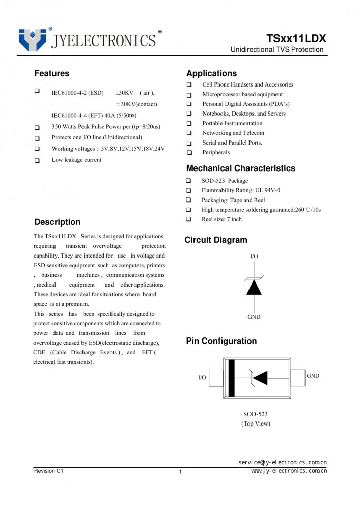 TS2411LDX datasheet page 1