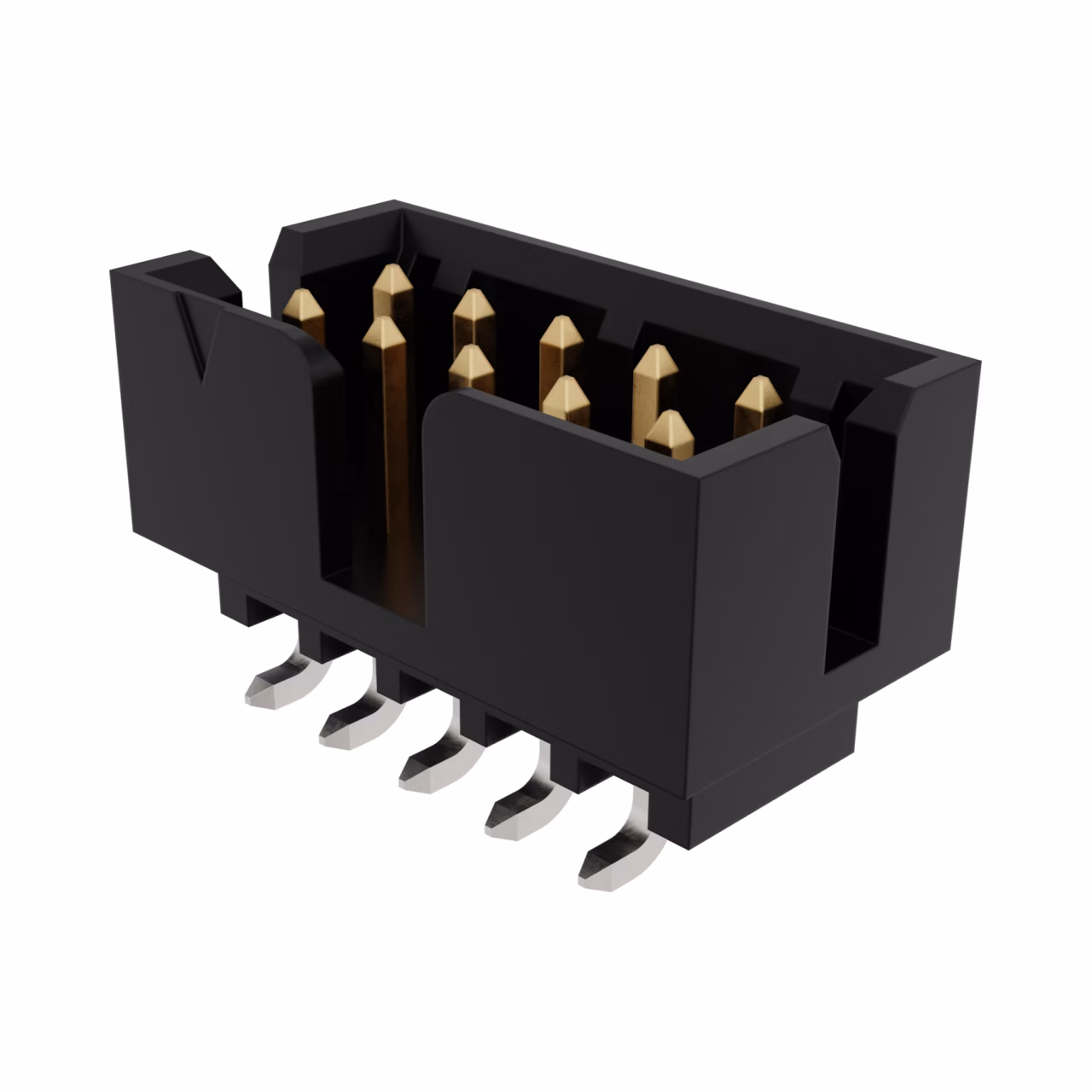 2.00mm Pitch, Milli-Grid PCB Header, Dual Row, Vertical, Surface Mount, Shrouded, 10 Circuits, 0.05µm Gold (Au) Plating, Dual Side Slots, Center Polarization, Tube for sale