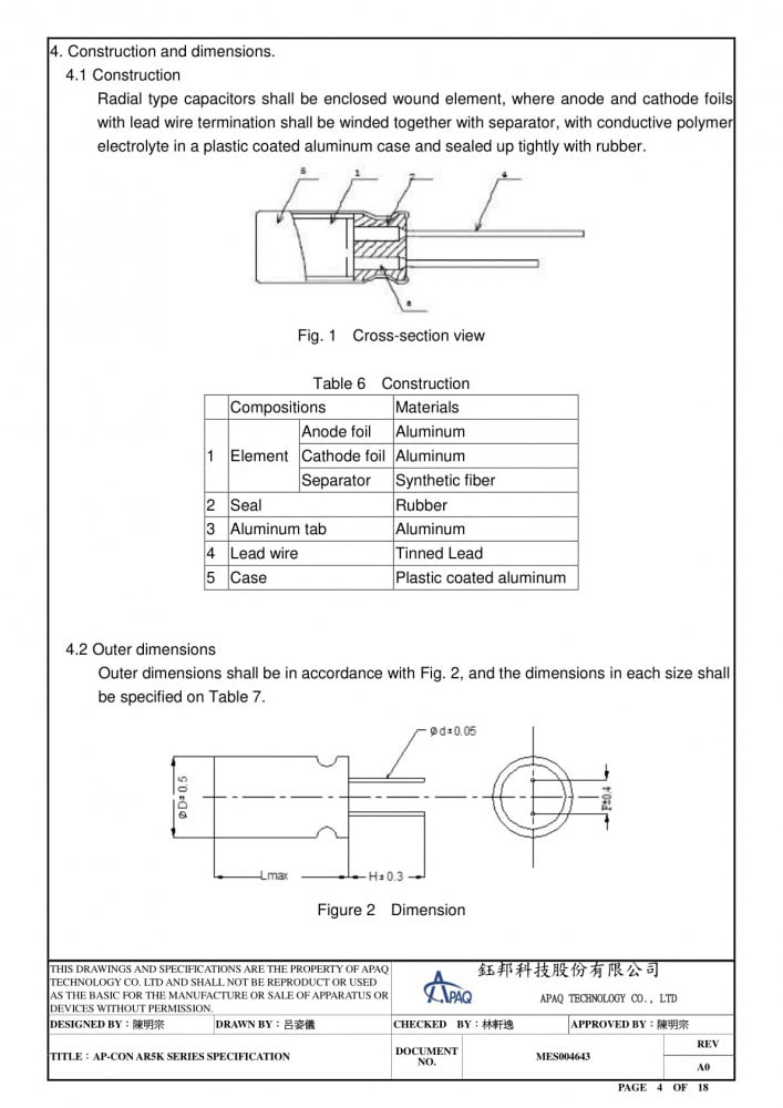 APAQ AP-CON AR5K specification page 4