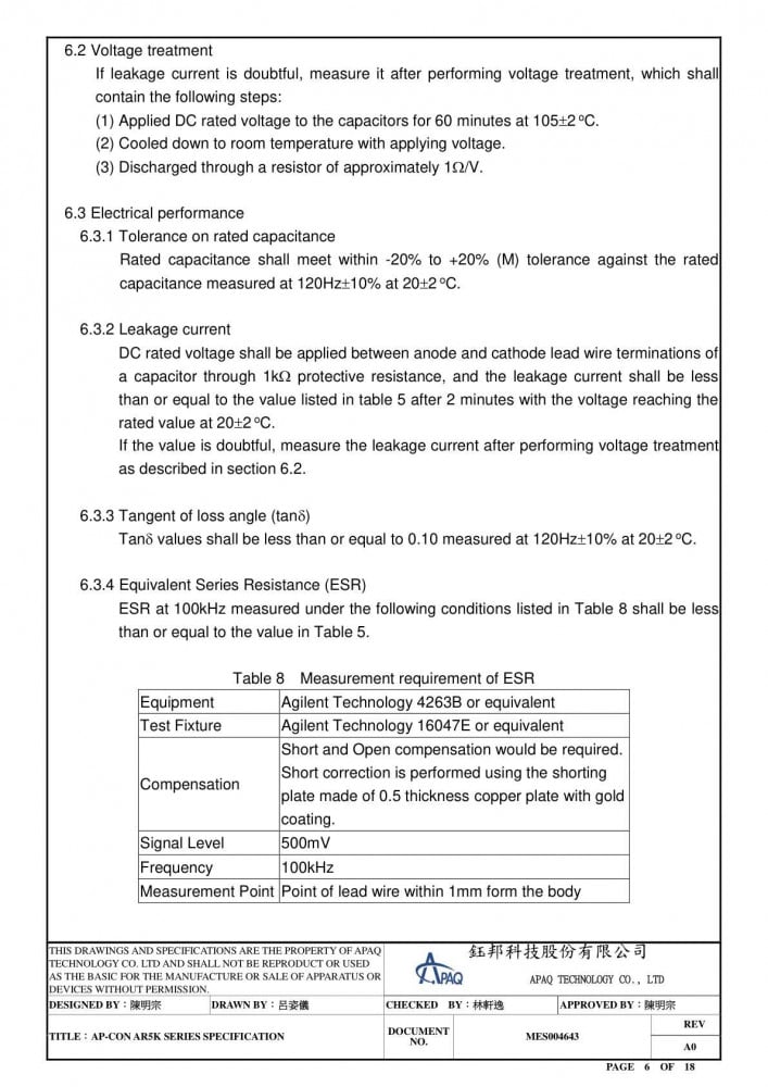 APAQ AP-CON AR5K specification page 6