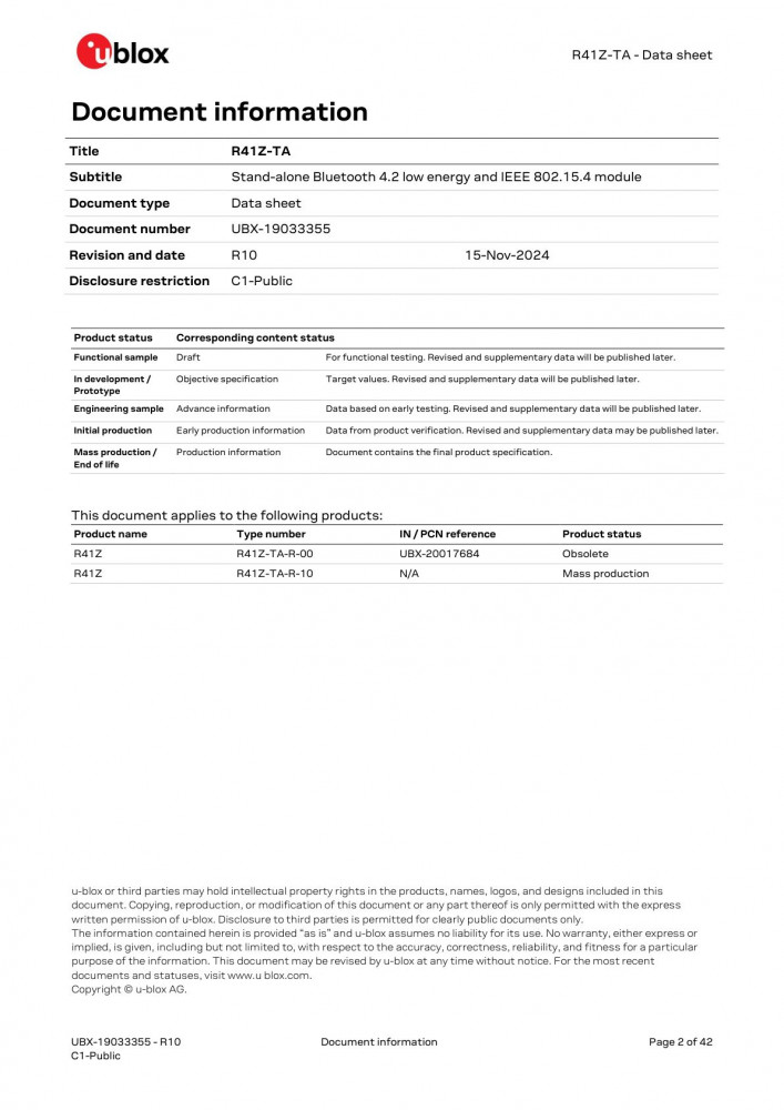 R41Z datasheet page 2