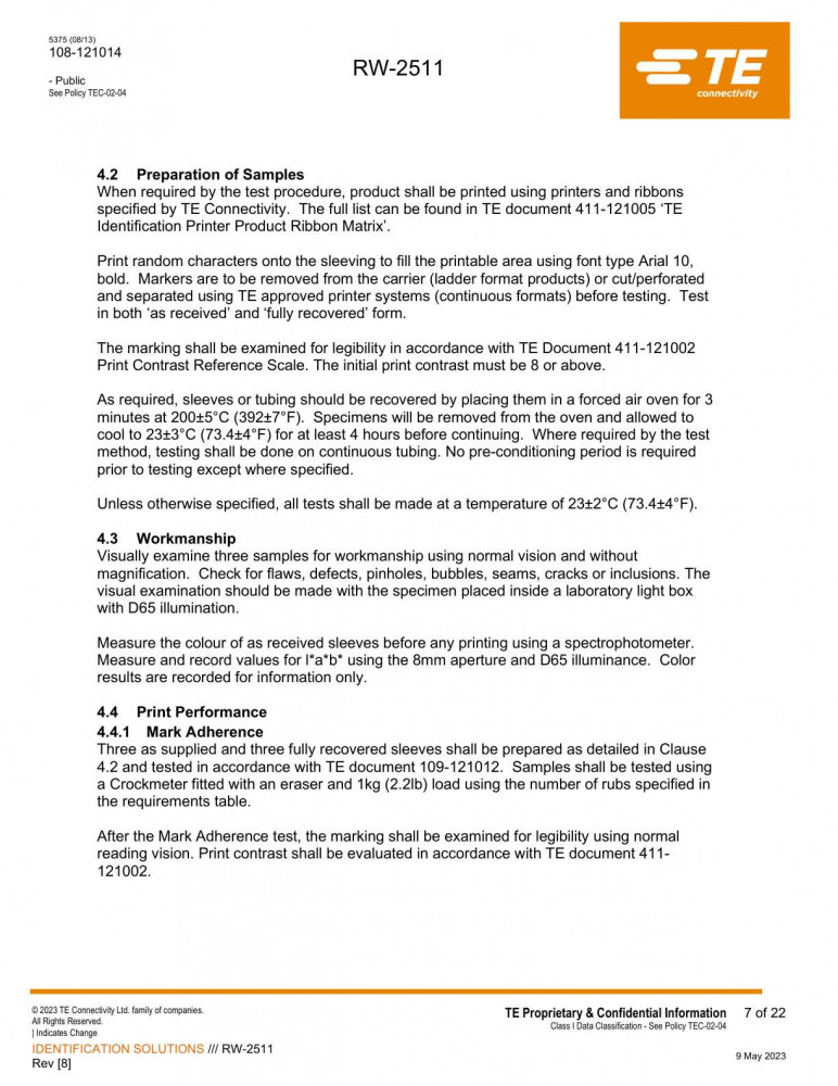 TE TMS-SCE specification page 7