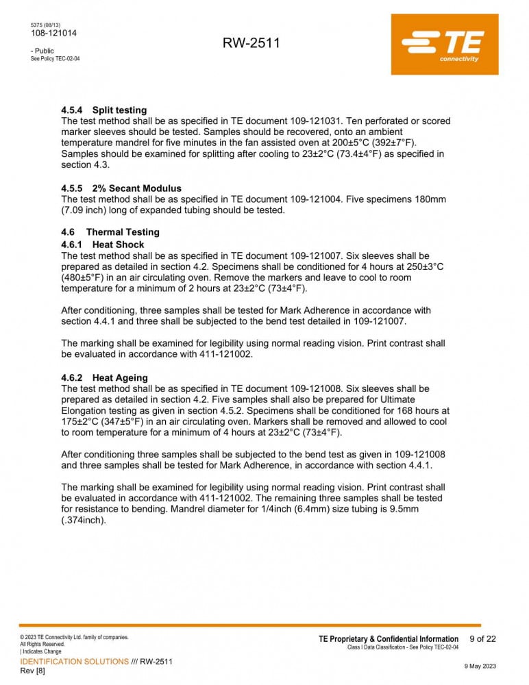 TE TMS-SCE specification page 9