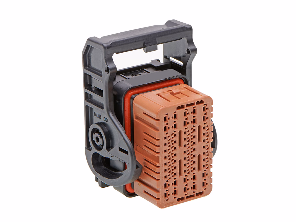 .635mm, 1.50mm, Power CMX Connector, 65 Circuits, Right Wire Output, Brown Coding