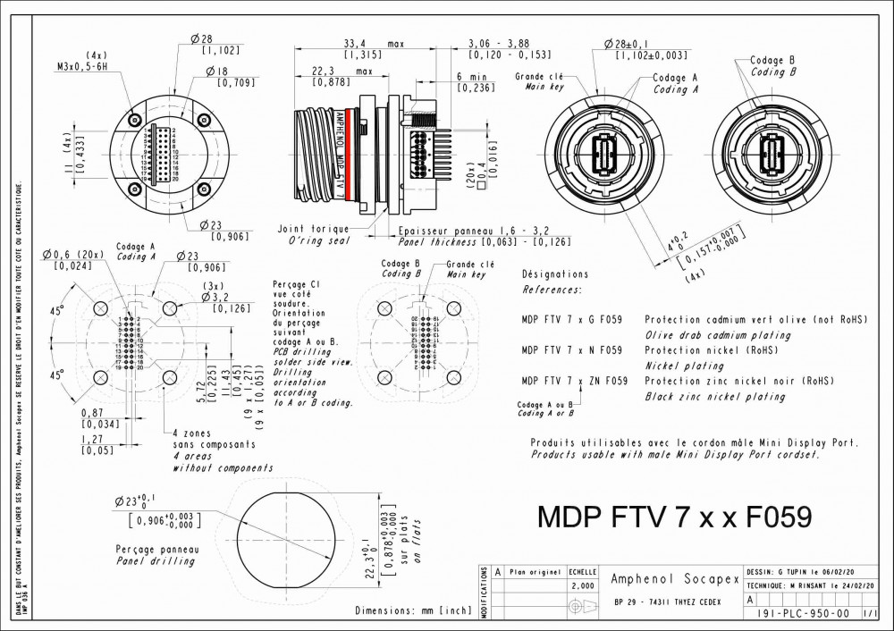 Amphenol MDP FTV 7xxF059 technical drawing preview