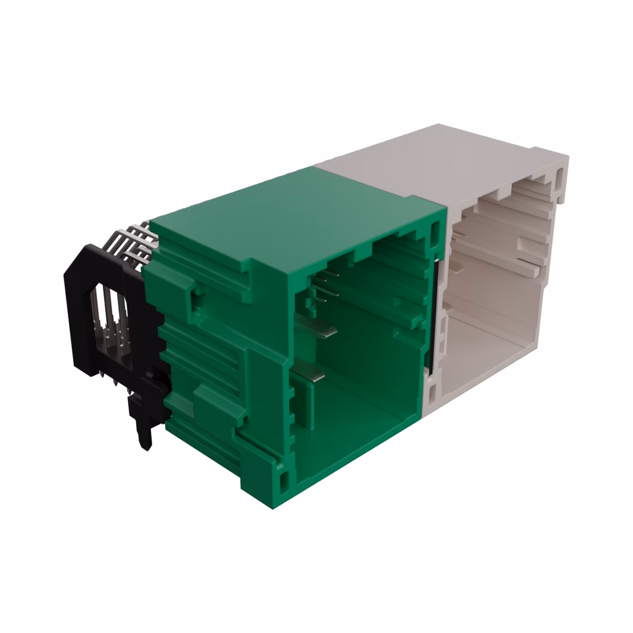 stAK50h 2 Bay Right-Angle Hybrid Header, 50 Circuits, Bay 1: 25 Circuits/Key 1/Green; Bay 2: 25 Circuits/Key 2/Gray; Tube for sale