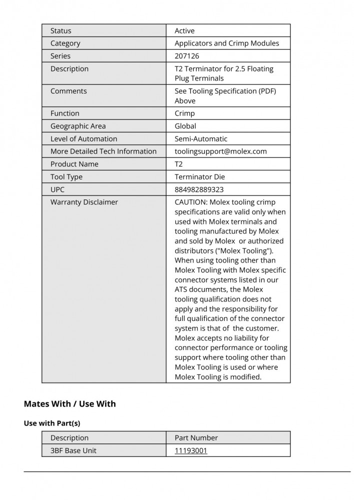 Tooling document image 2 for Molex 639126100