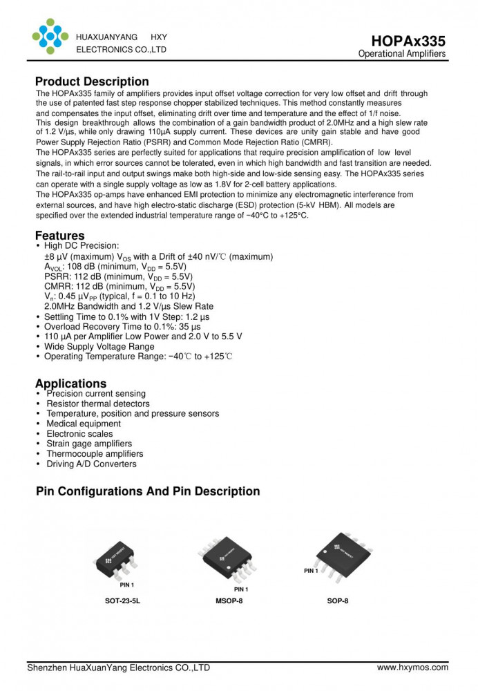 HOPA2335AIDR technical document page 1