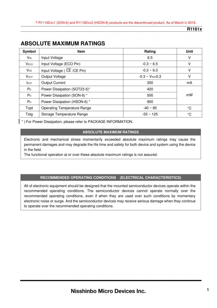 R1161 datasheet page 5