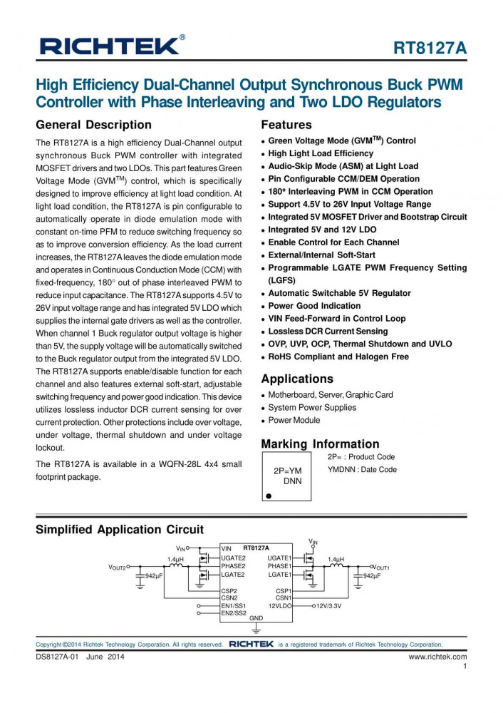 RT8127A datasheet page 1
