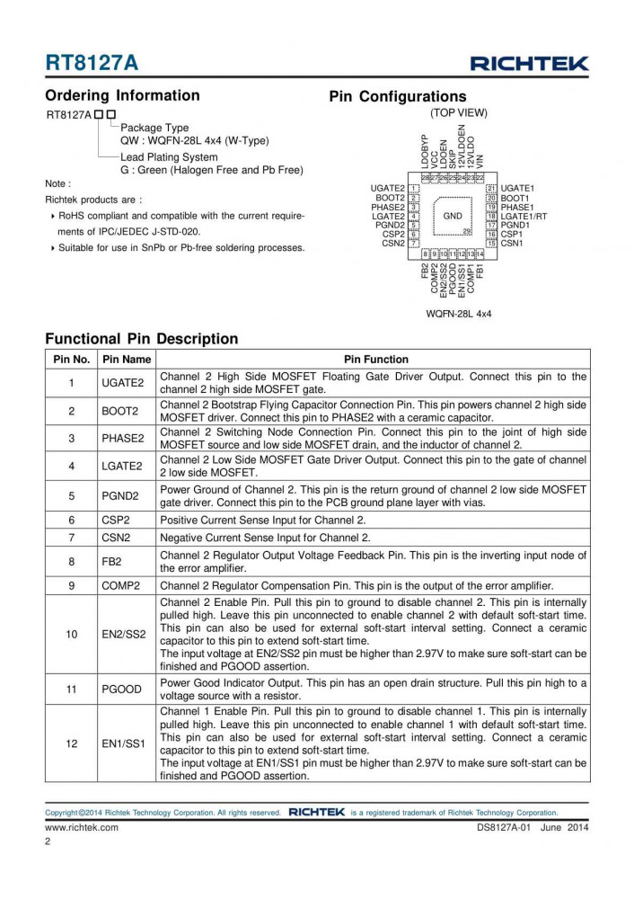 RT8127A datasheet page 2