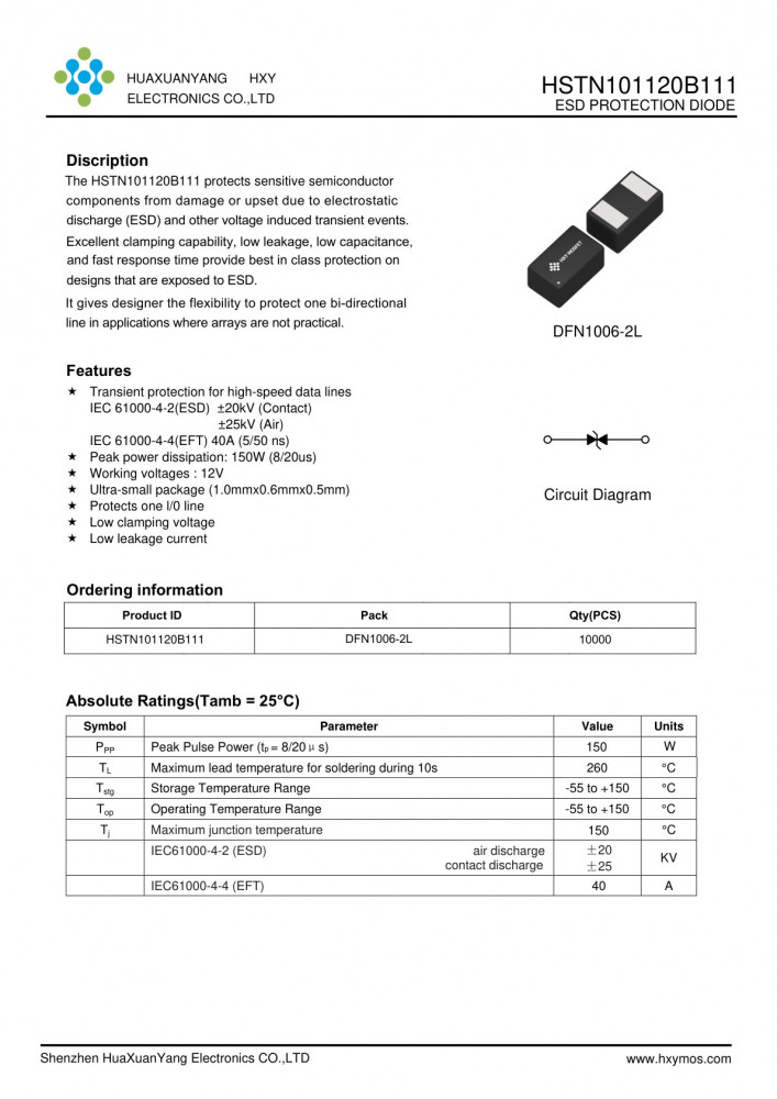 HSTN101120B111 datasheet page 1