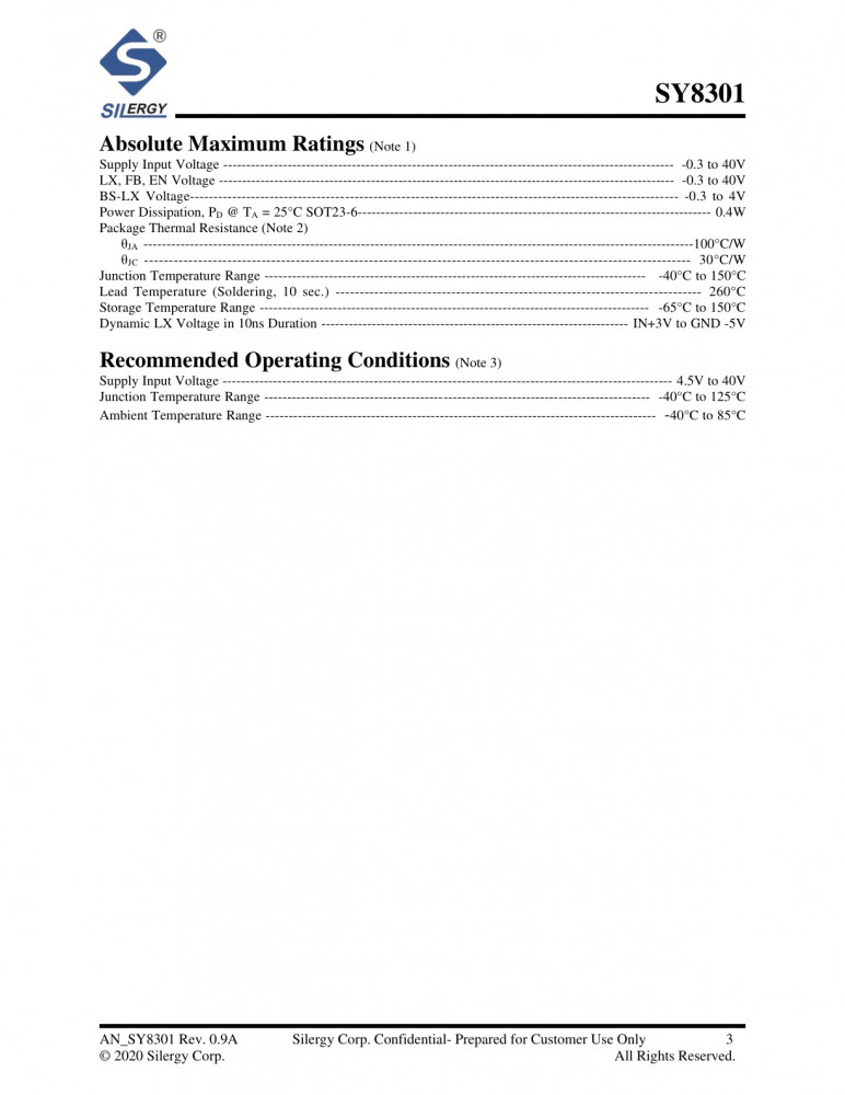 SY8301ABC datasheet page 3