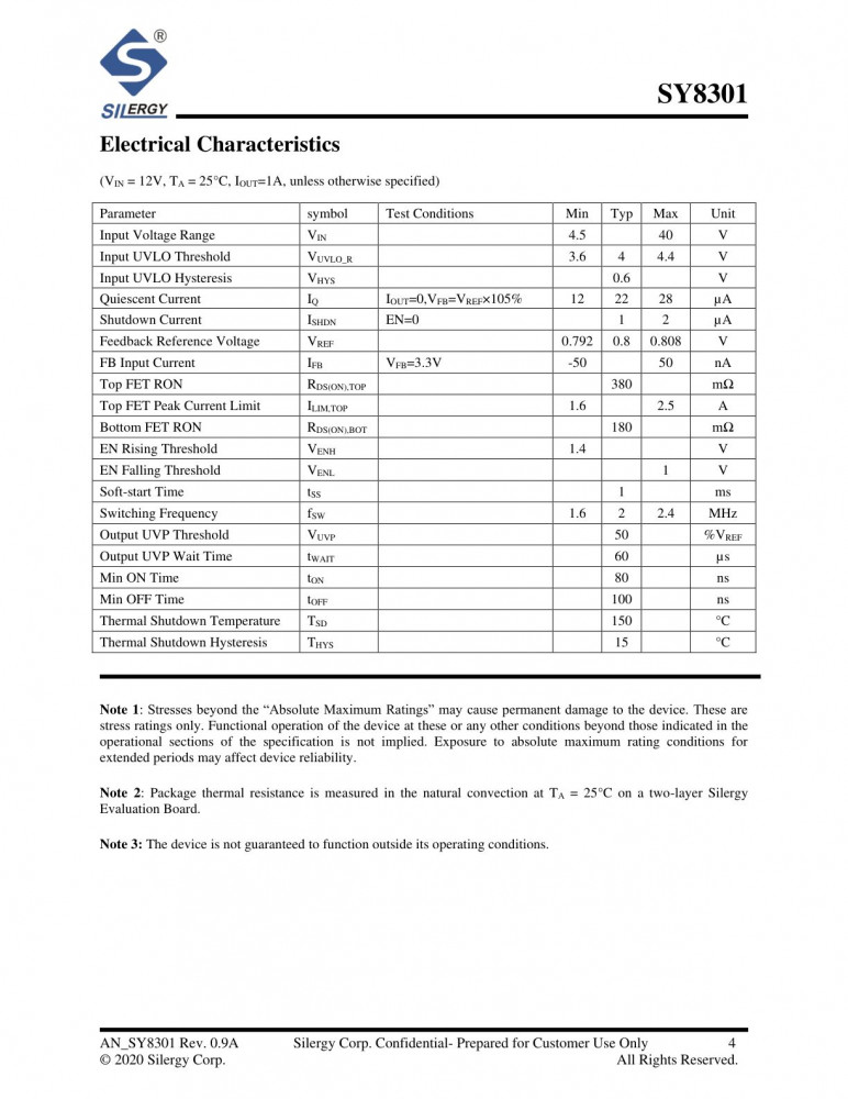 SY8301ABC datasheet page 4